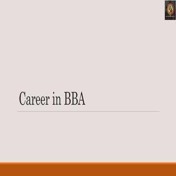 Career in BBA | PPTX
