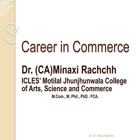 Career in Commerce | PPTX | Career Advice | Careers