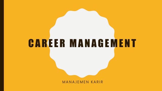 Career Management | PPTX