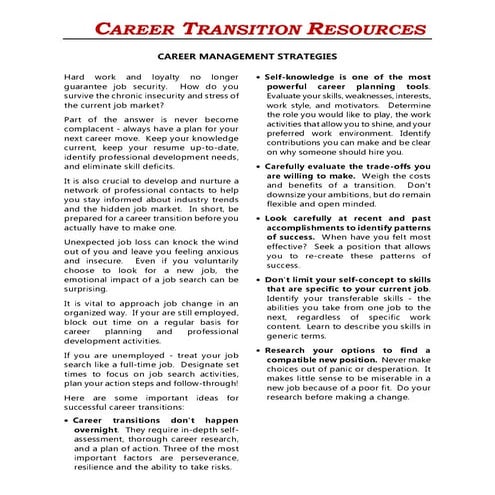 Career Management Strategies | PDF