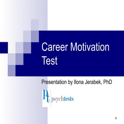 Career Motivation Test | PPT