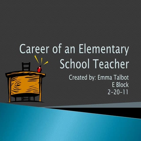 Career of elementary school teacher presentation | PPT
