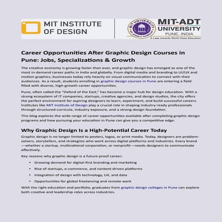 Career Opportunities After Graphic Design Courses in Pune- Jobs ...