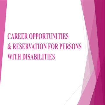 CAREER OPPORTUNITIES FOR PERSON WITH DISABILITY | PPTX