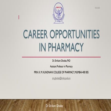Career opportunities in pharmacy | PDF