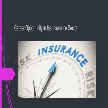 Career opportunity in the insurance sector | PPTX