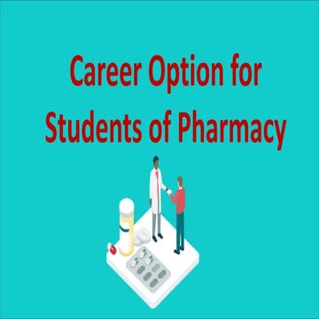 Career Option for Students of Pharmacy | PPTX