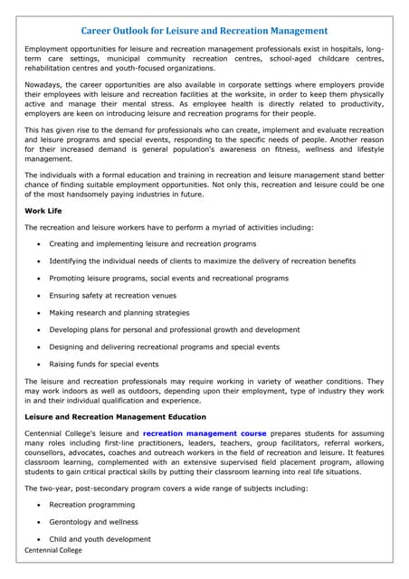 Career in Recreation .pptx