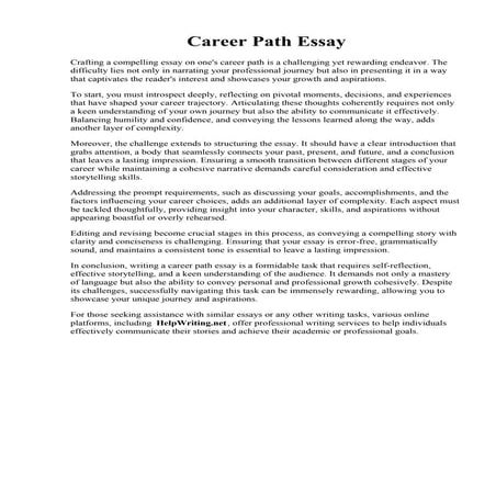 Career Path Essay | PDF
