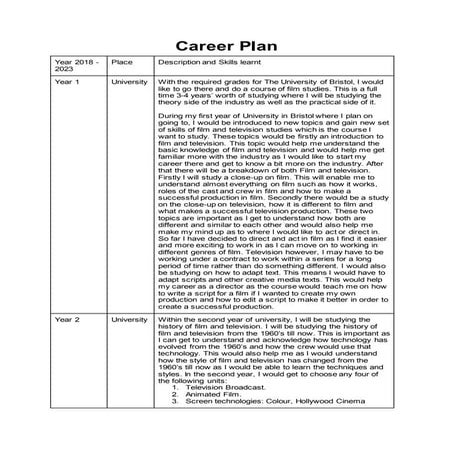 Career Plan | PDF