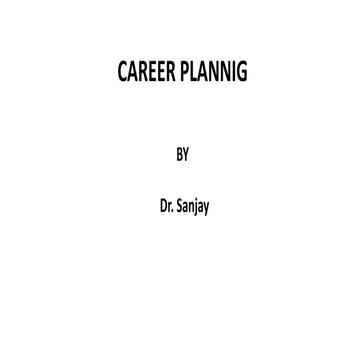 Career planning presentation | PPT