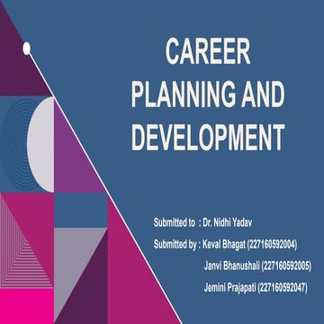 A Career planning and career development | PPT