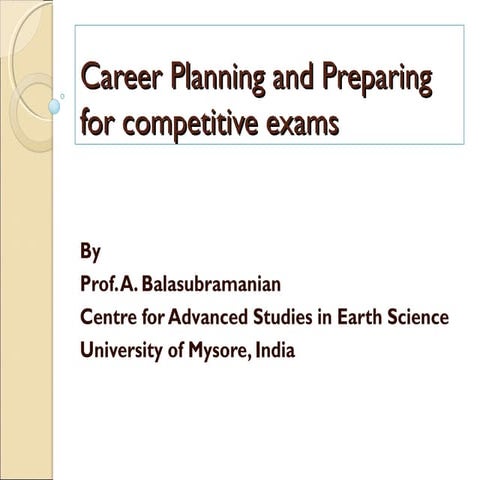 Career planning and preparing for competitive exams | PPT