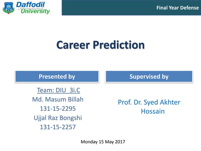 Career prediction | PPT Career prediction | PPT