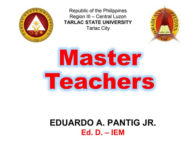 Guidelines for the reclassification and promotion to Master Teacher | PPTX