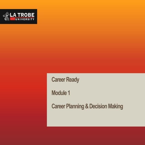 Career Ready Seminar 1: Career planning | PPT