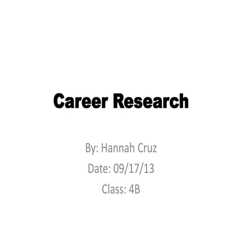 Career research | PPTX | Children\'s Health | Healthy Living