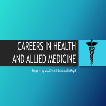 Careers in-health-and-allied-medicine | PPT