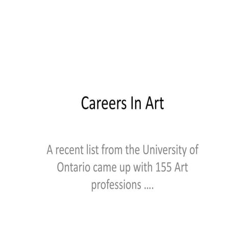 Careers in art | PPTX