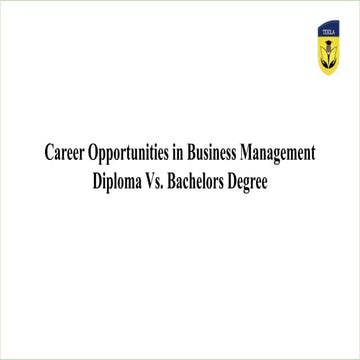 Careers in business management | PPTX