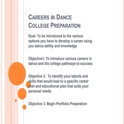 Careers in dance lesson | PPTX