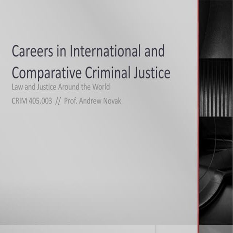 Careers in international and comparative criminal justice | PPT