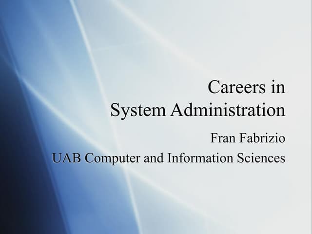 System Administration: Introduction to system administration | PPT