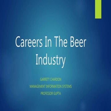 Careers in the beer industry | PPTX