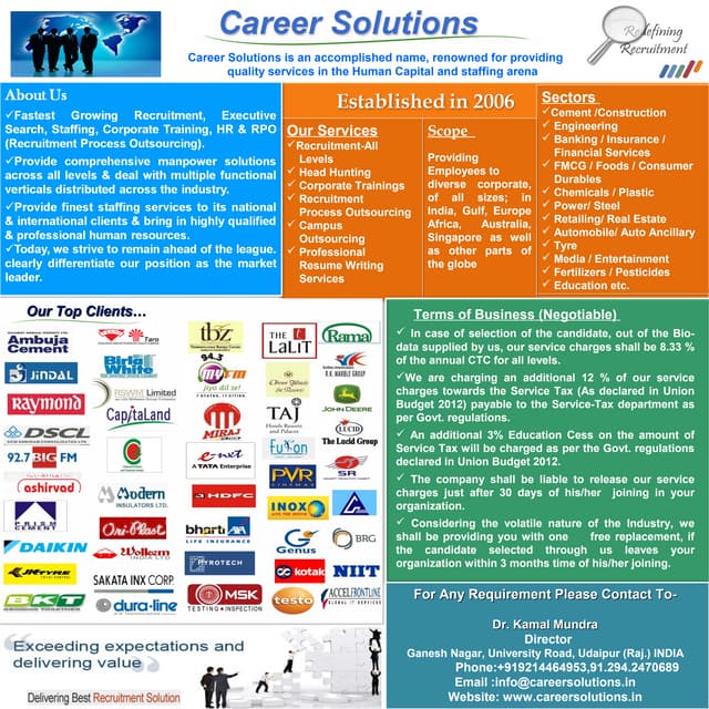 Career solutions brochure | PPT