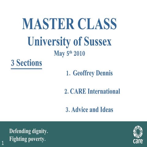 CARE International Development Masterclass | PPT
