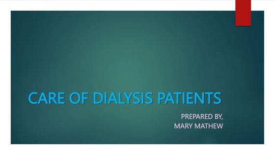 Nursing management of hemodialysis | DOCX | Healthcare Industry ...