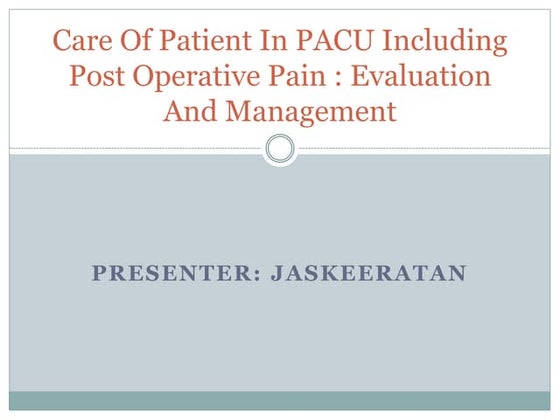 Post operative care | PPT | First Aid | Injuries