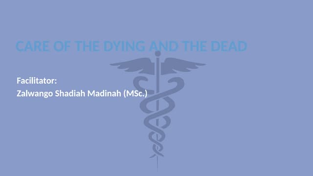 Care of dying and death | PPT