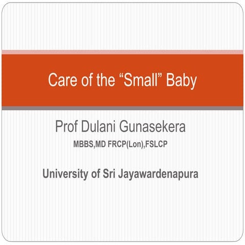 Care Of The Small Baby | PPTX