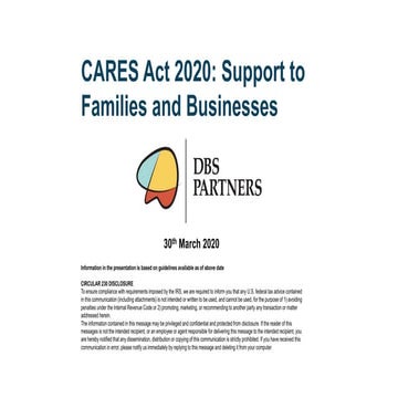 CARES ACT - Economic Relief to Families and Businesses | PDF