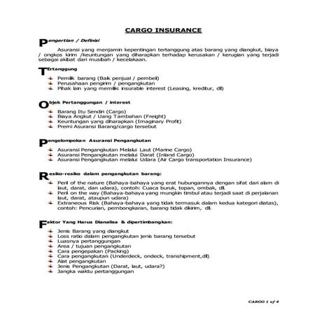 Cargo insurance.. | DOC