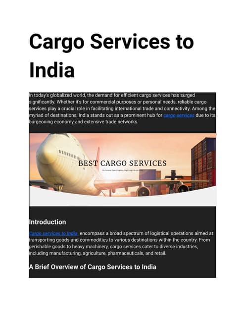 Air Freight Forwarders in India: Driving Efficiency in Time-Sensitive ...