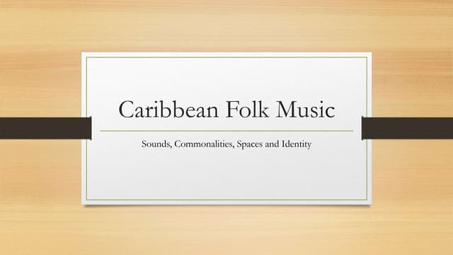 Caribbean Music | PPTX