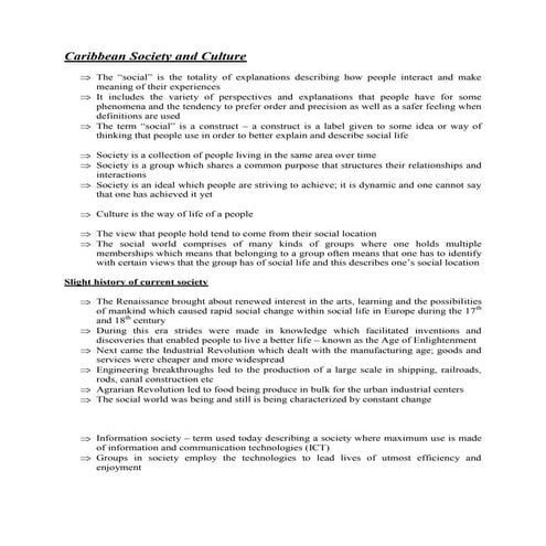 CAPE Caribbean Studies Unit 2 - Sample SBA | DOCX