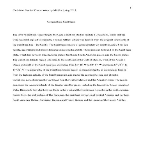 Definitions of the caribbean | PPTX