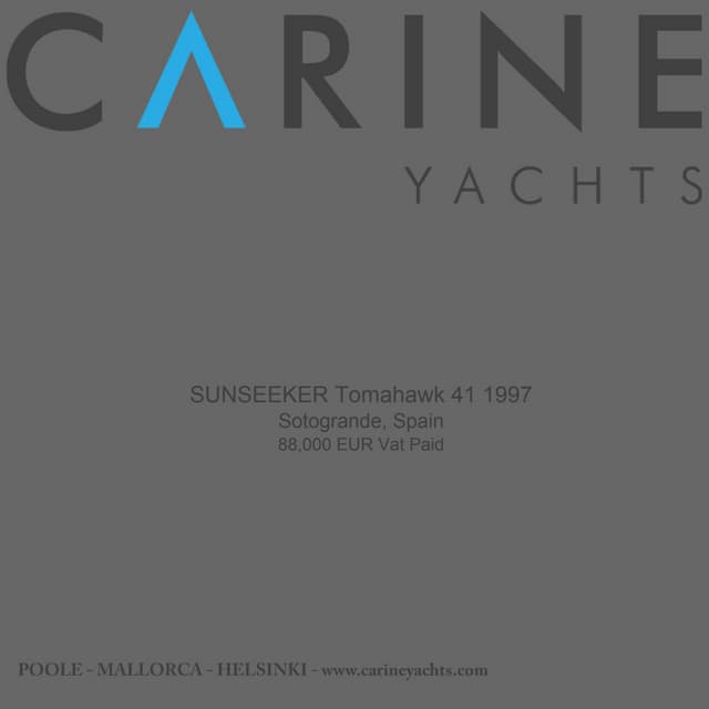 SUNSEEKER Tomahawk 41, 1997, 88.000 € For Sale Brochure. Presented By ...