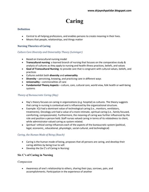 Nursing As Caring revised 2013 | PPT