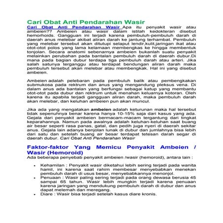 Obat wasir stadium 4 yang sudah parah | PDF