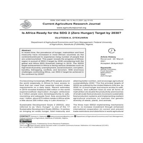 Sustainable Development Goals - zero hunger | PPTX