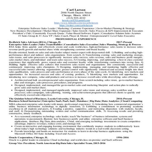 Carl Larson Resume v1 ENTERPRISE SOFTWARE AND SERVICES SALES LEADER | DOCX