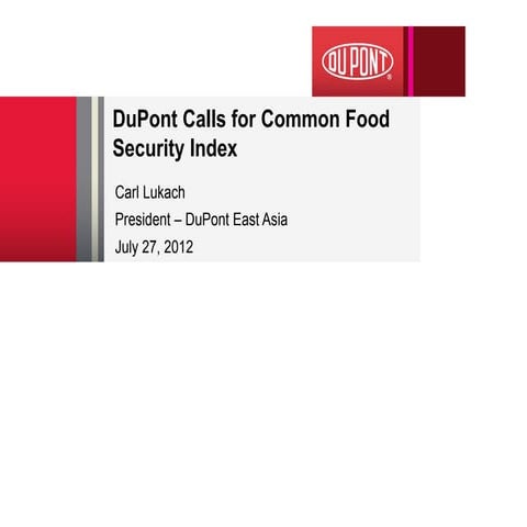 DuPont Taiwan Innovation Center -- Dinner Remarks | PPT