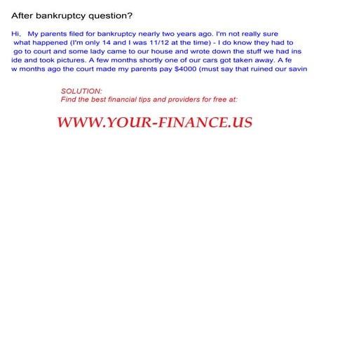 After bankruptcy question? | PDF