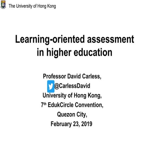 Learning-oriented assessment in higher education | PPT