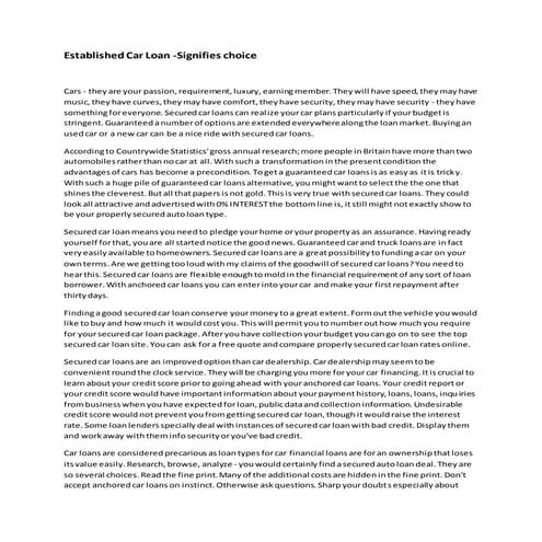 Car loan ppt | PDF