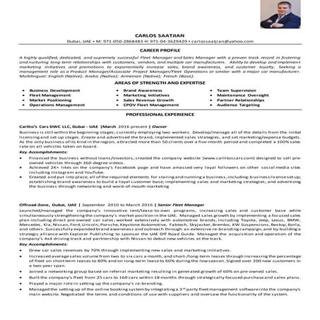 Carlos Saatjian Resume 2016 | DOCX